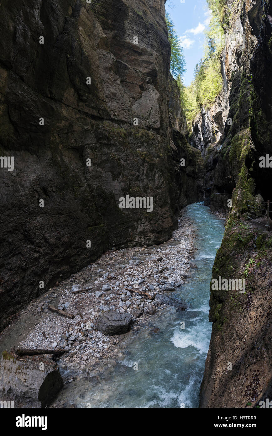 Partnach River, Partnach Gorge, Partnachklamm, Garmisch-Partenkirchen ...