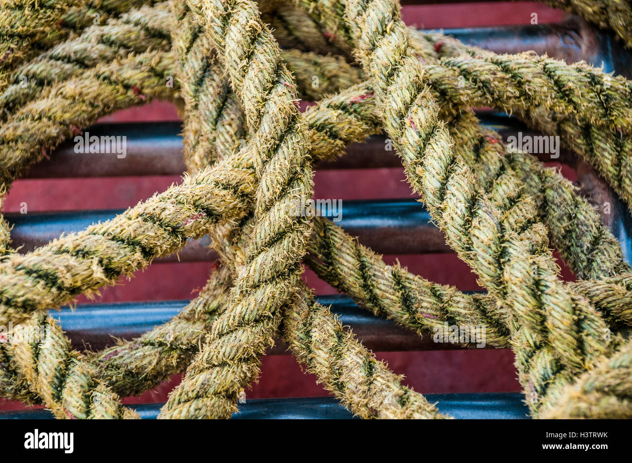 Ship rope made of hemp in detail Stock Photo - Alamy