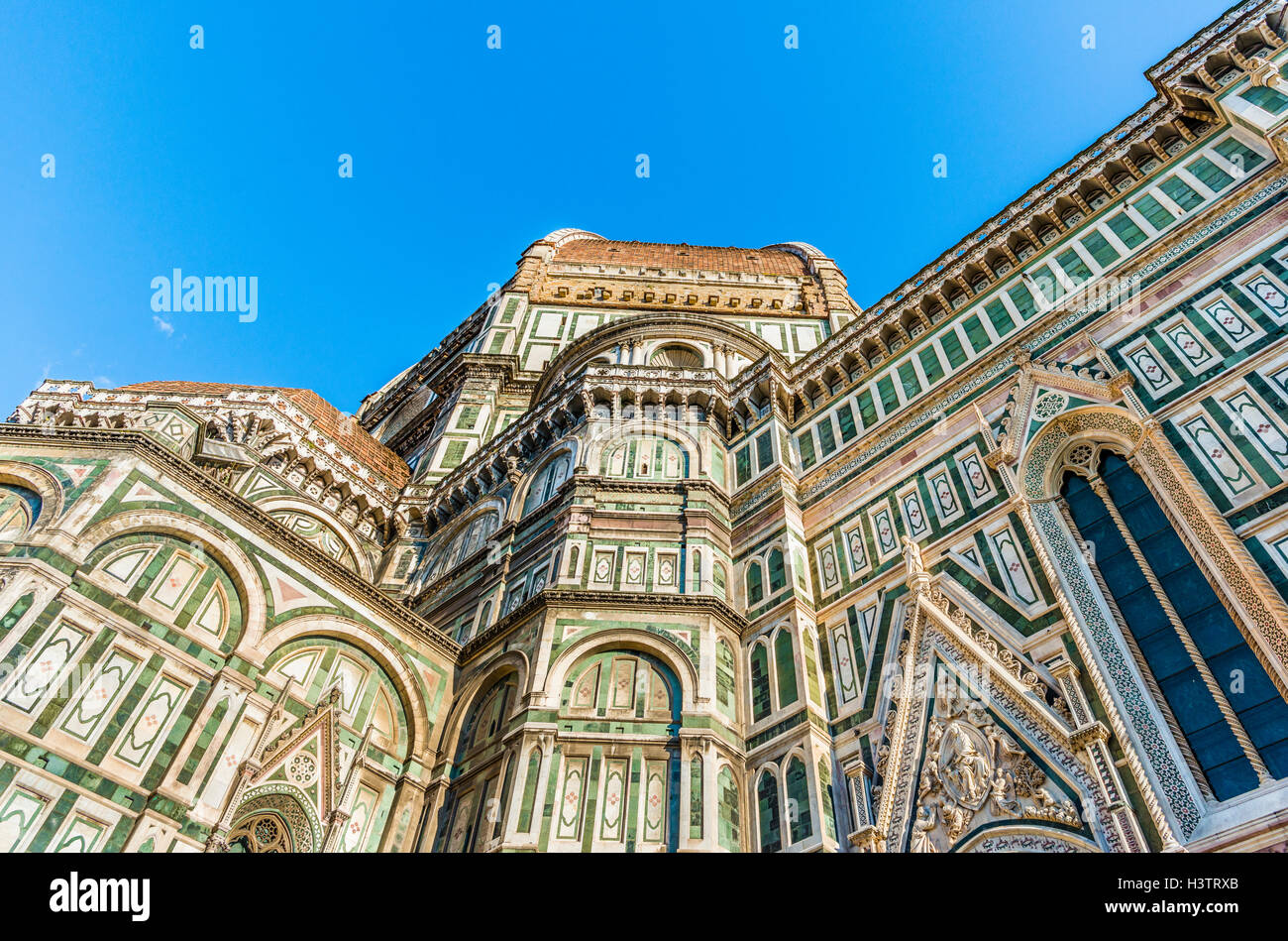 Facade of colored marble, Florence Cathedral, Duomo Santa Maria del ...