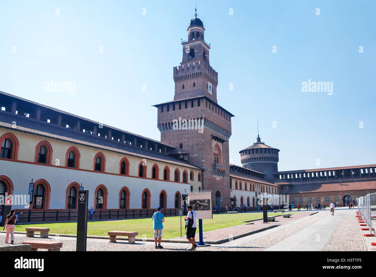 Inside view of Sforza Castle,, Milan, Italy, Europe Stock Photo - Alamy
