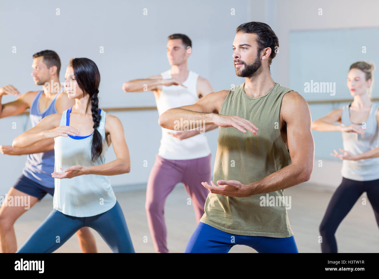 Group of people exercising Stock Photo - Alamy