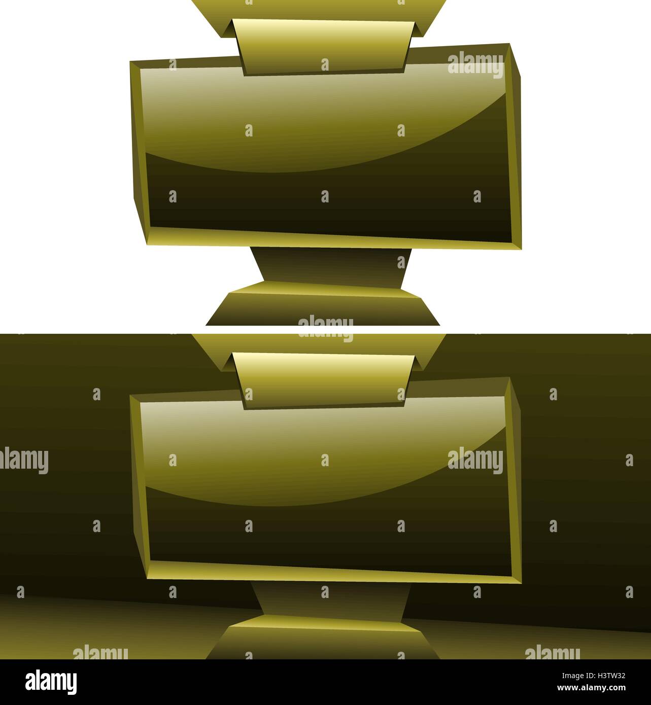 shining golden widescreen display panelboard isolated origami vector ...