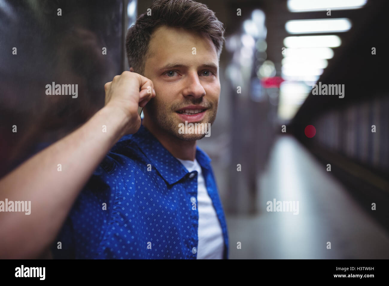 Portrait handsome man talking hi-res stock photography and images - Alamy