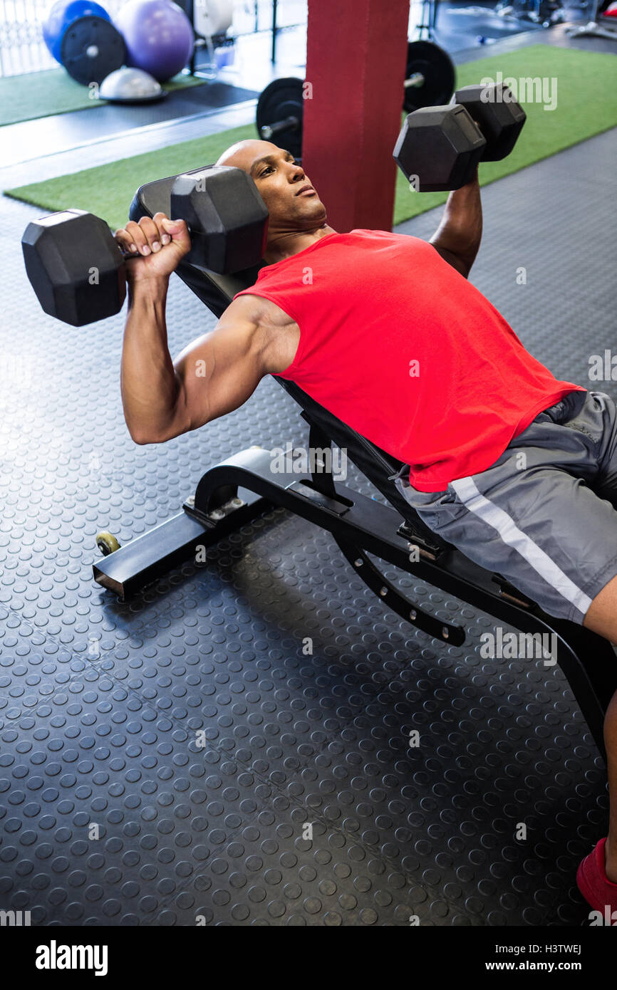Man exercising on bench press hi-res stock photography and images - Alamy
