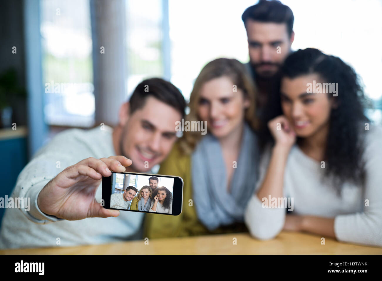 Group friends selfie in hi-res stock photography and images - Alamy