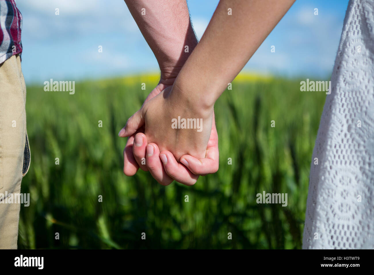 Couple hand holding field hi-res stock photography and images - Alamy