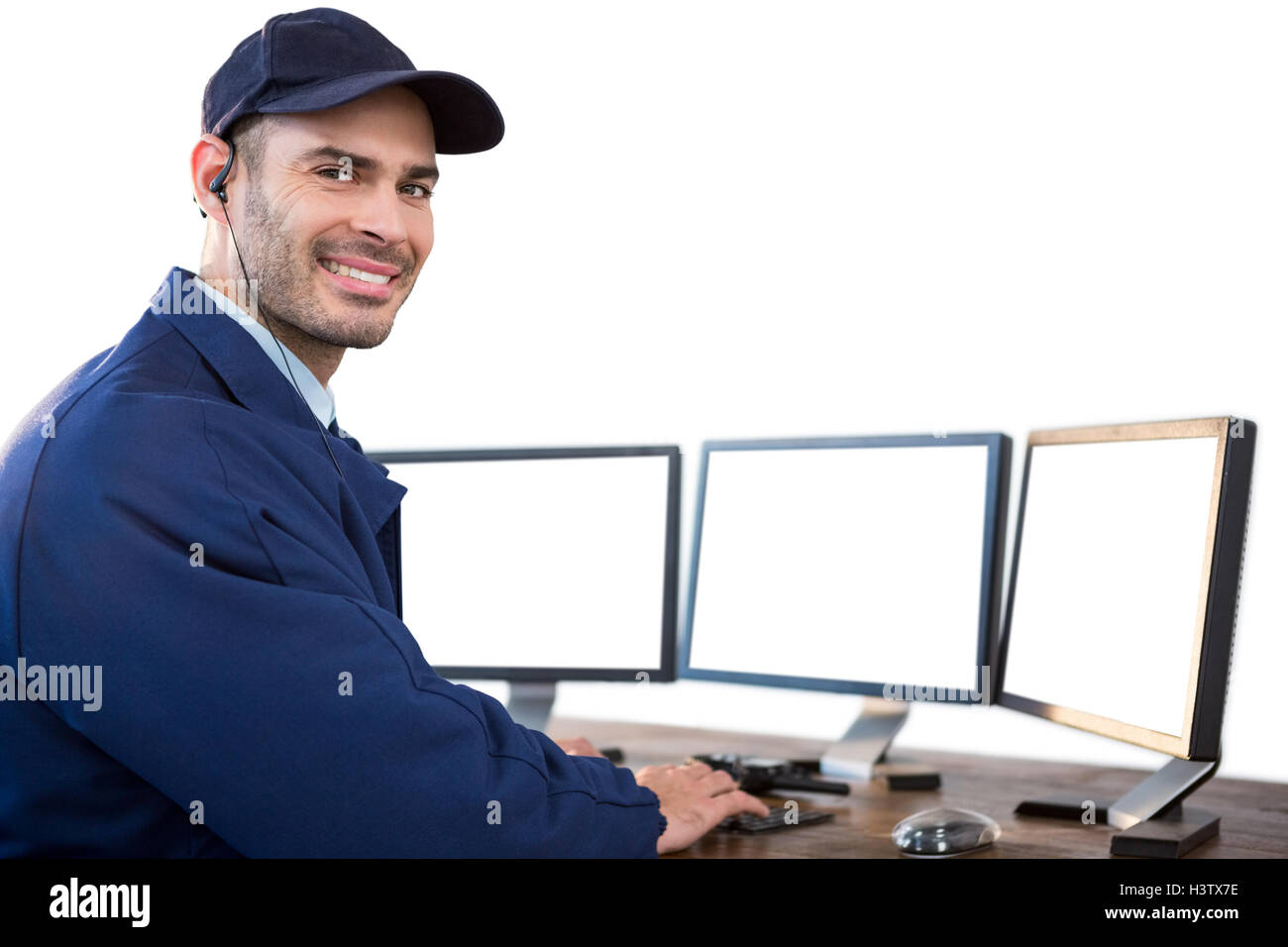 Cheerful security guard hi-res stock photography and images - Alamy