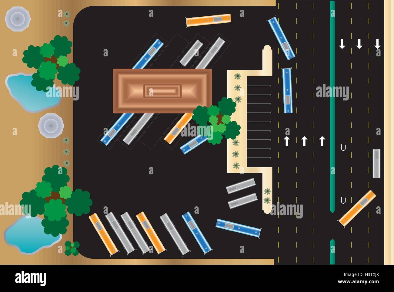 Busstation Stock Vector Images - Alamy