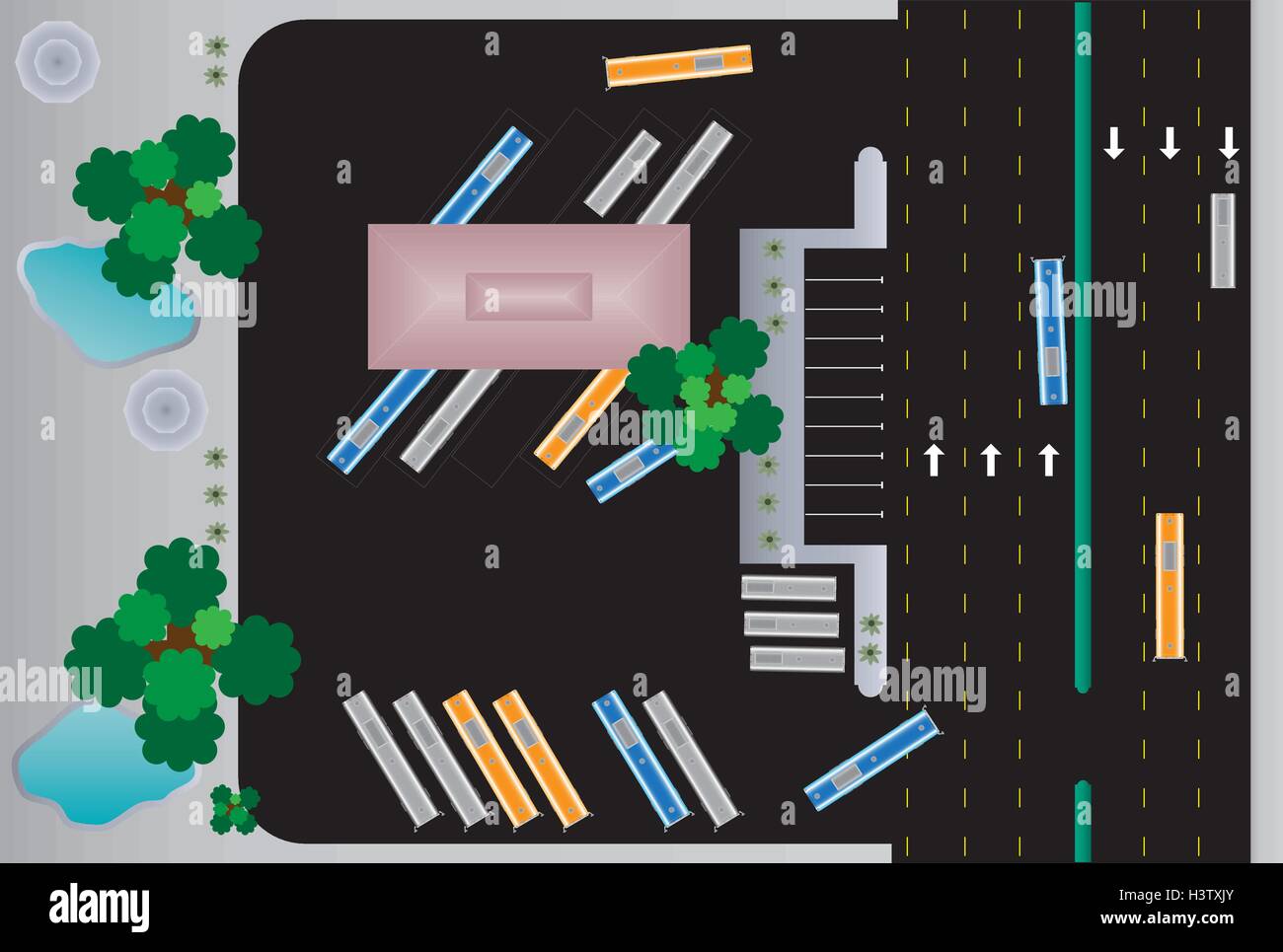 Busstation Stock Vector Images - Alamy
