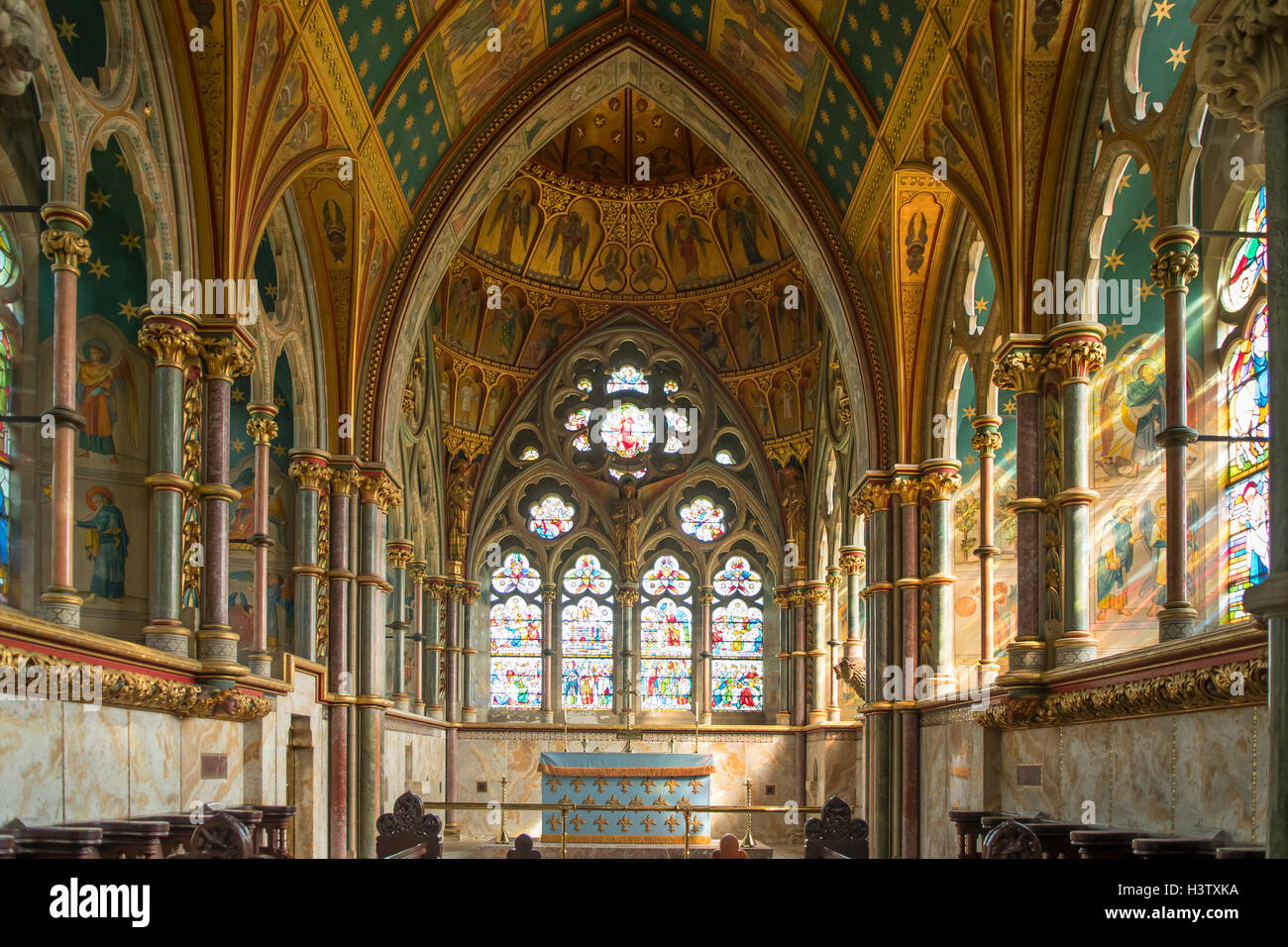 Medieval Stained Glass St Marys Church High Resolution Stock ...