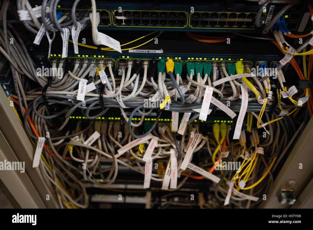 Close-up of rack mounted server Stock Photo - Alamy