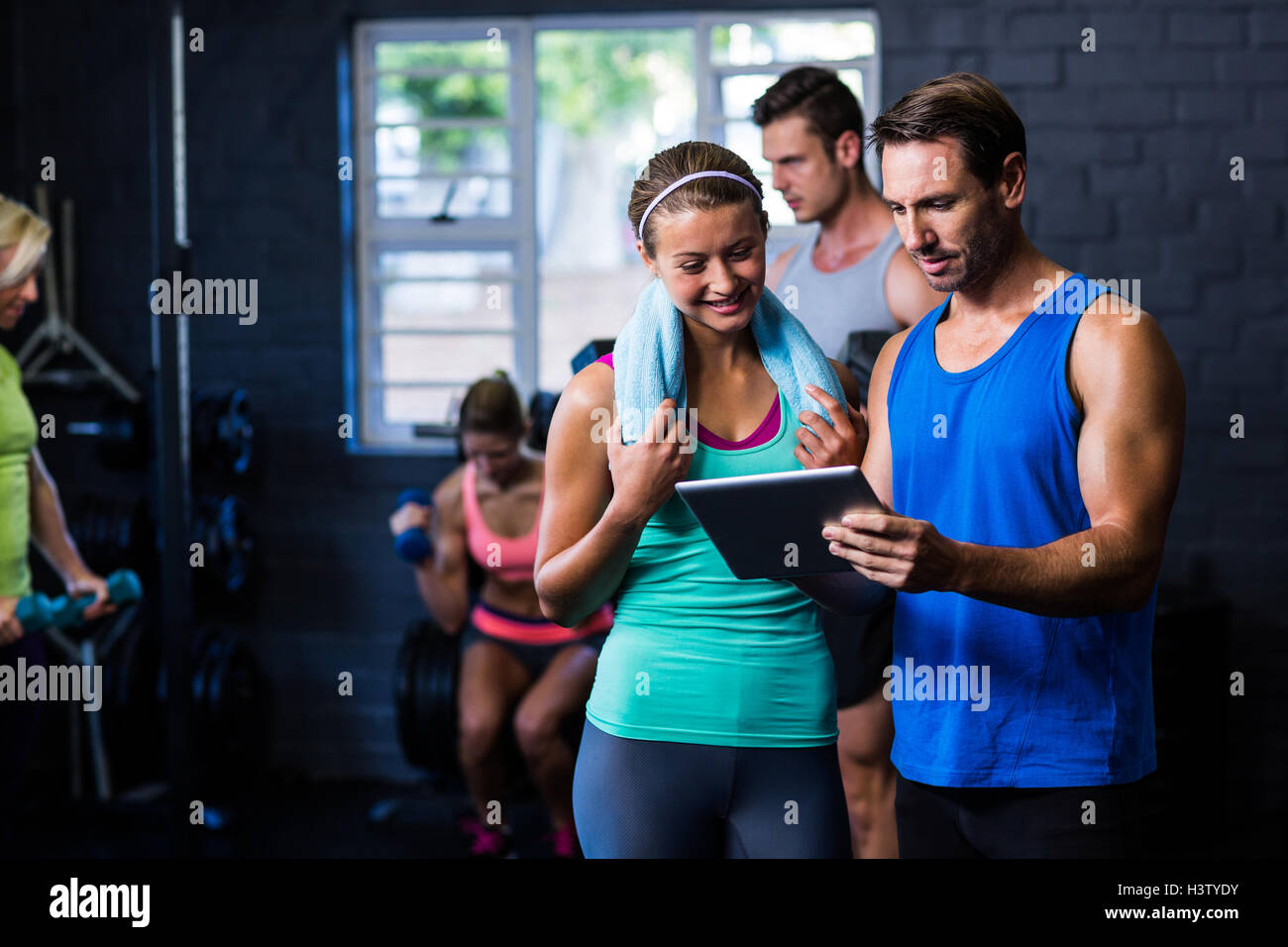 Woman computer gym hi-res stock photography and images - Alamy