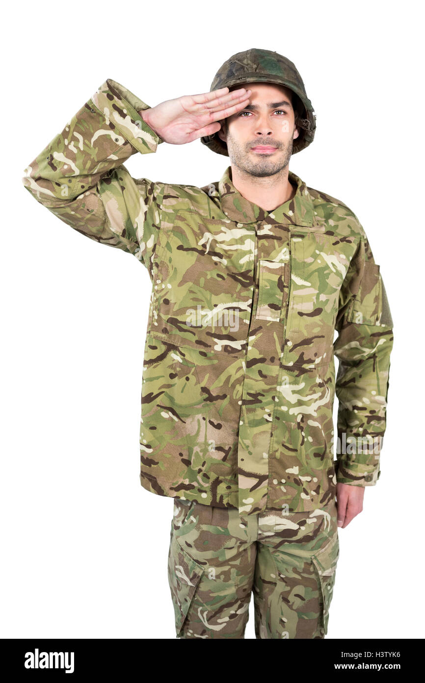 Portrait of confident soldier standing Stock Photo - Alamy