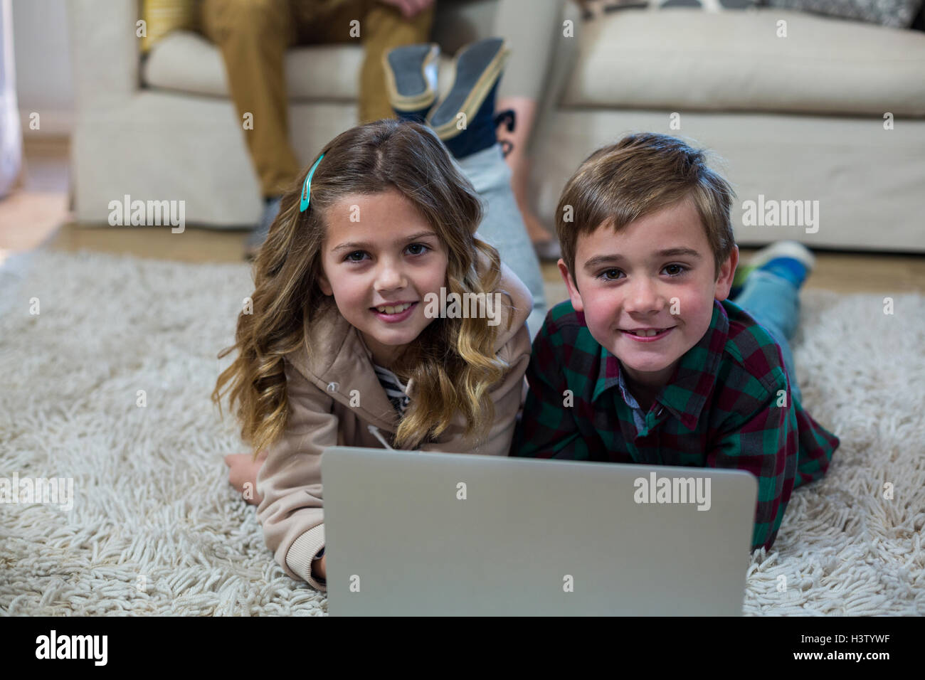 Portrait children using laptop hi-res stock photography and images - Alamy