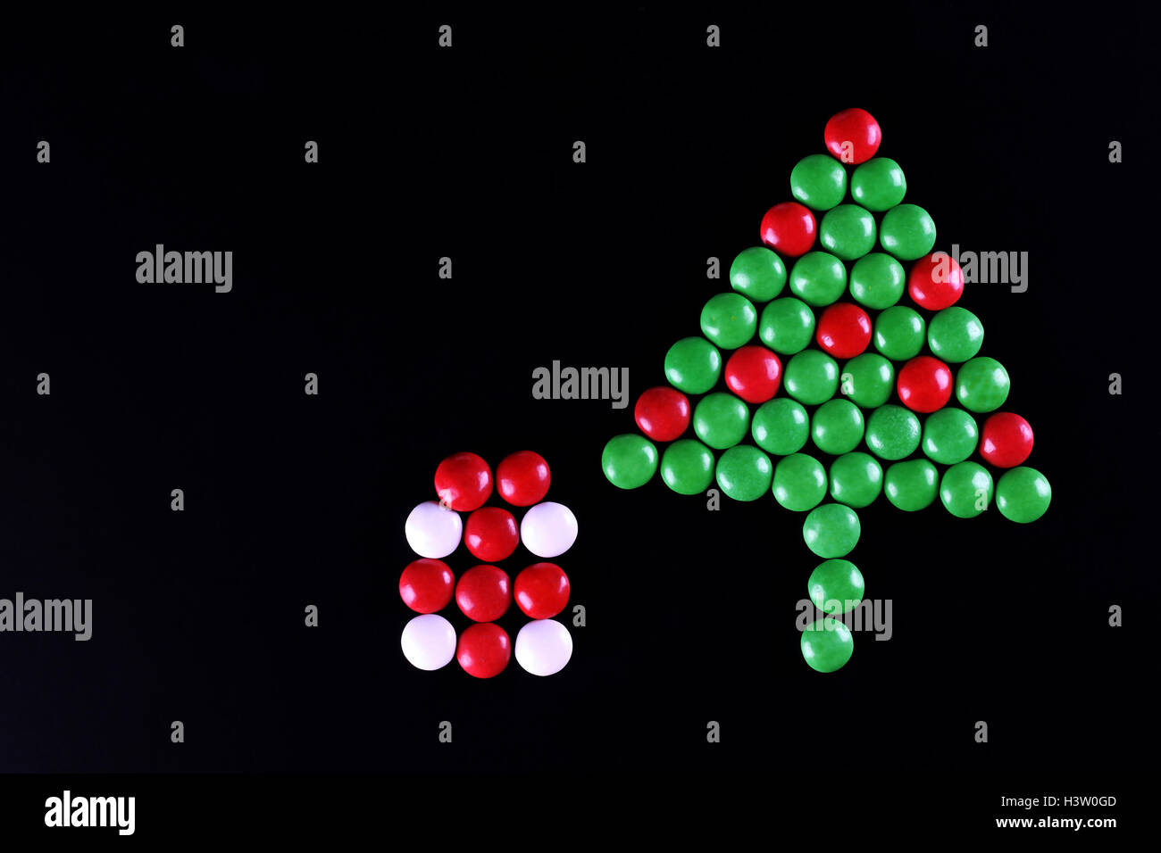 christmas tree shape candy background Stock Photo - Alamy