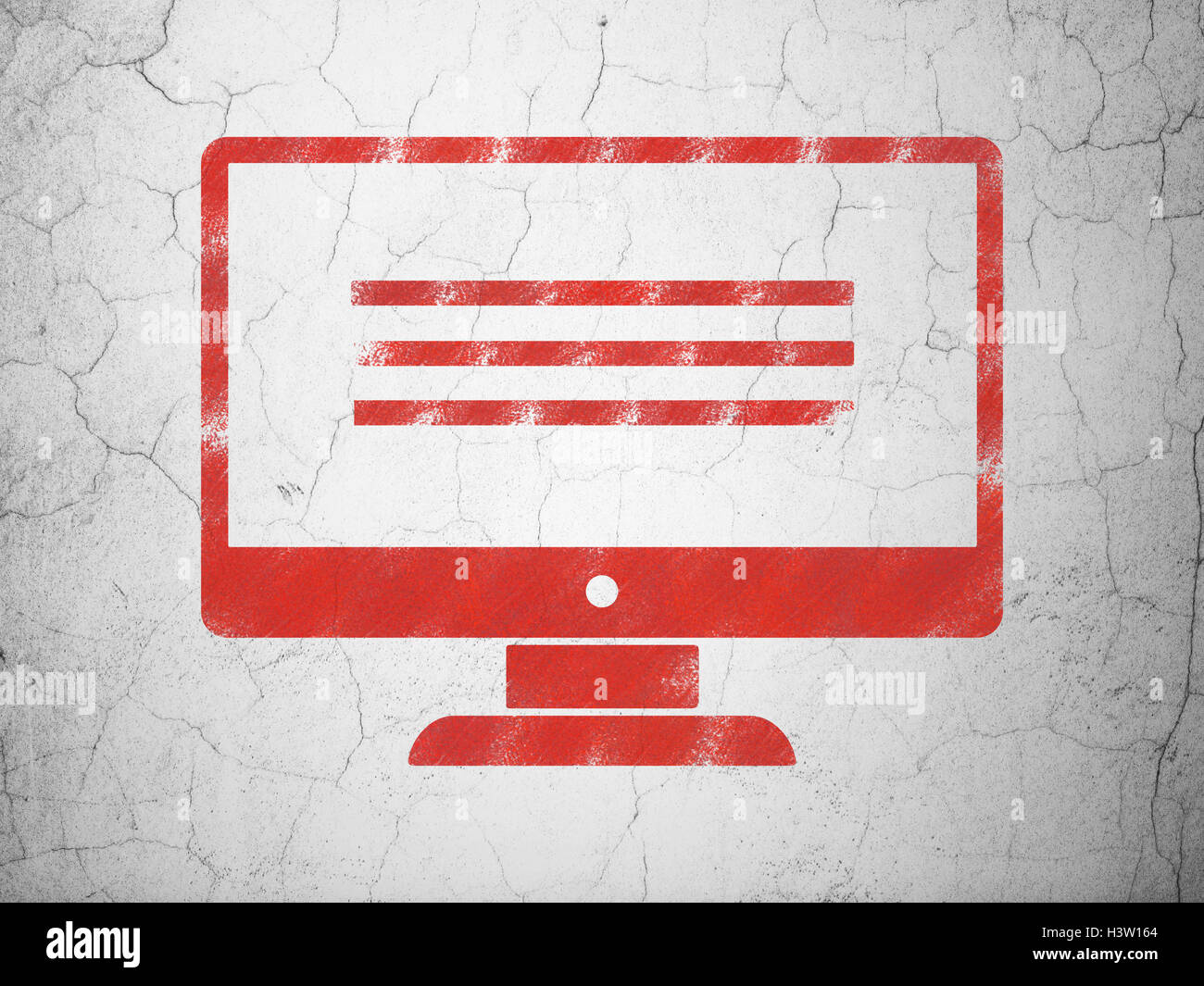 Database concept: Monitor on wall background Stock Photo - Alamy