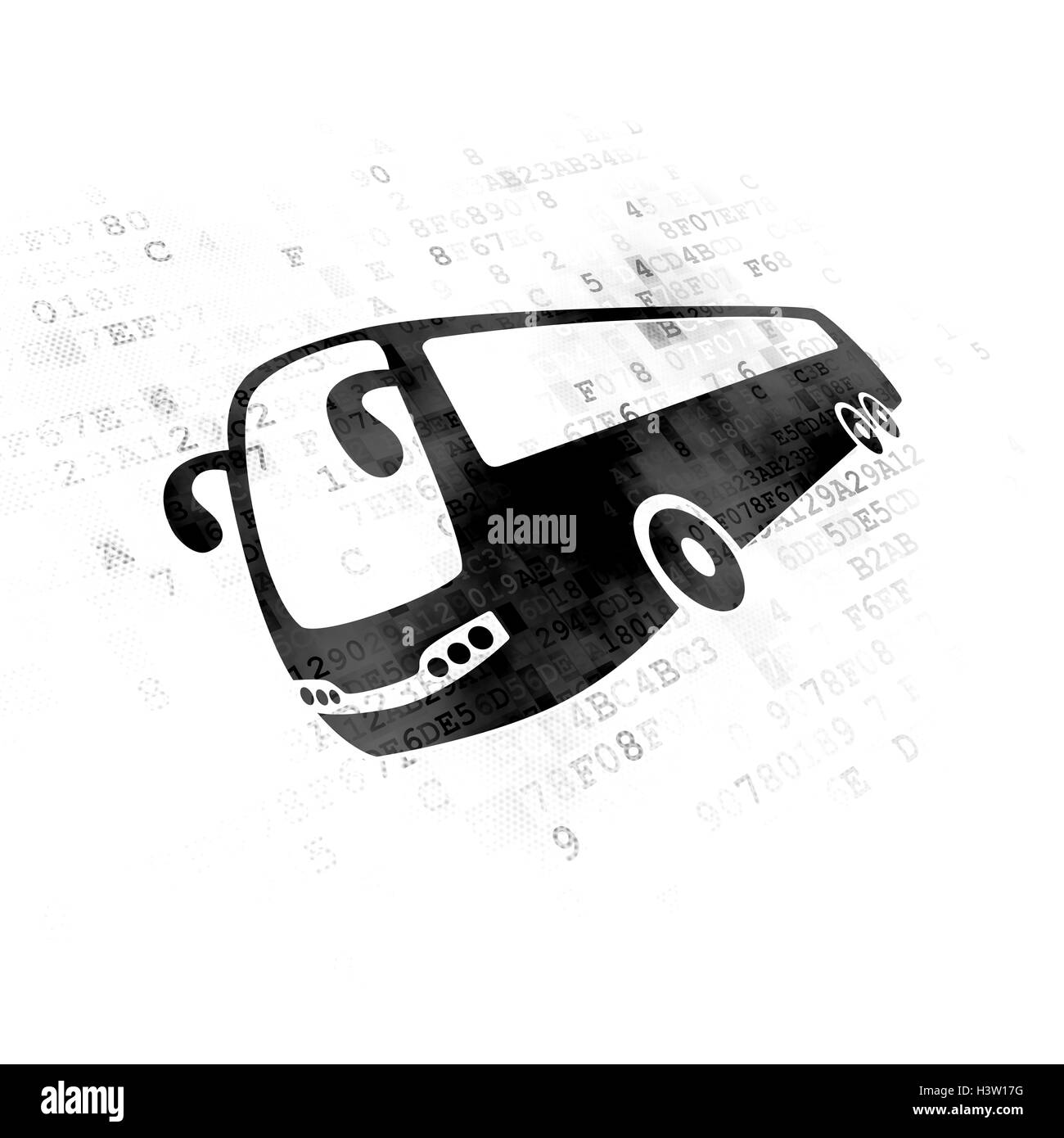 Vacation concept: Bus on Digital background Stock Photo - Alamy