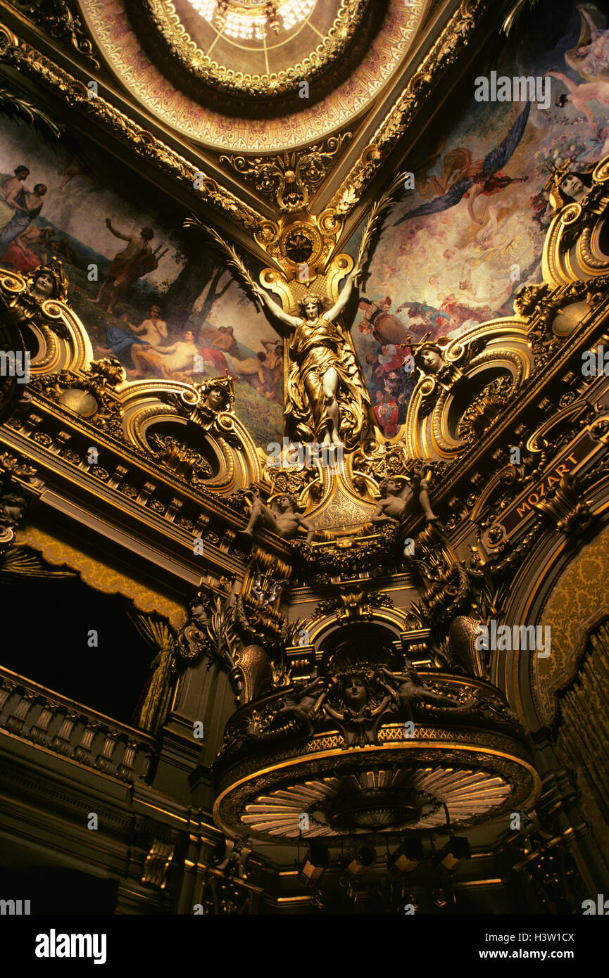 ORNATELY PAINTED CEILING OPERA HOUSE IN MONTE CARLO CASINO BUILDING ...