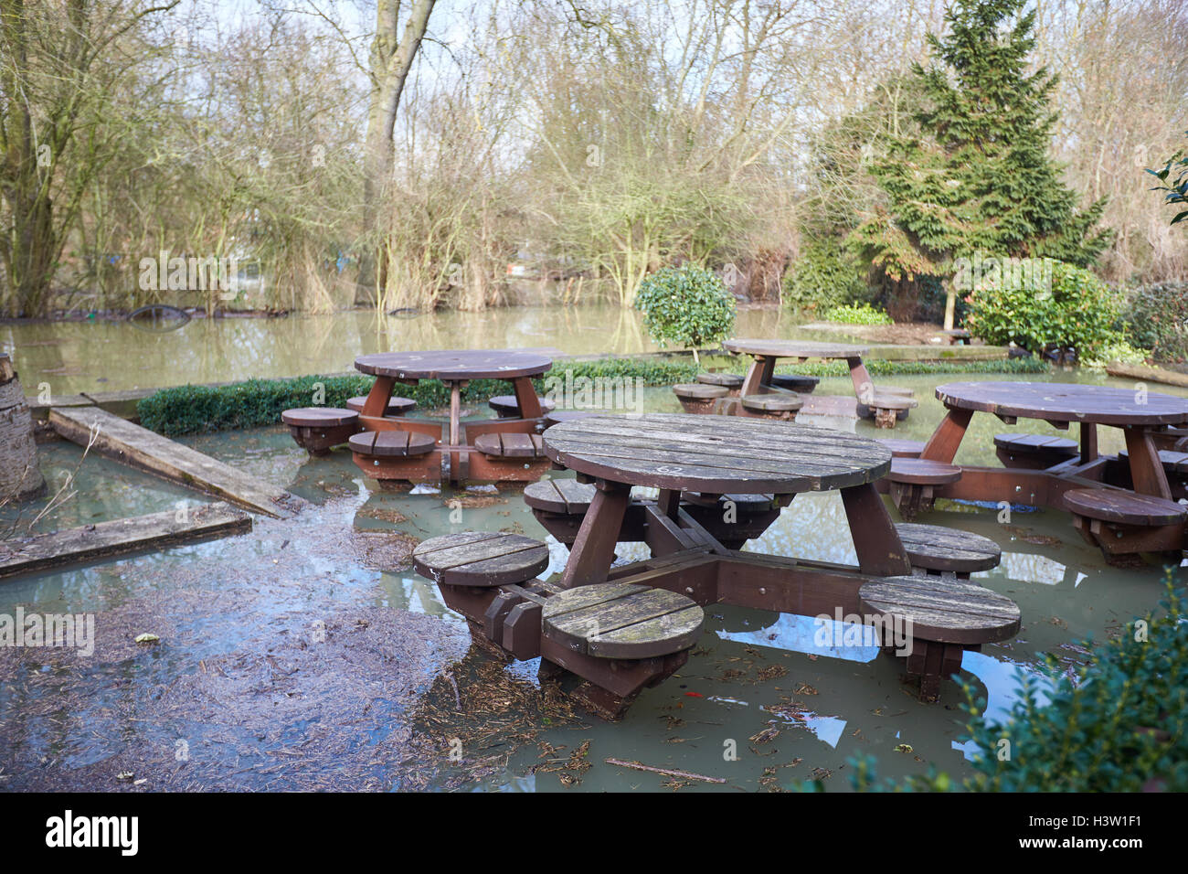 Beer garden flood hi-res stock photography and images - Alamy