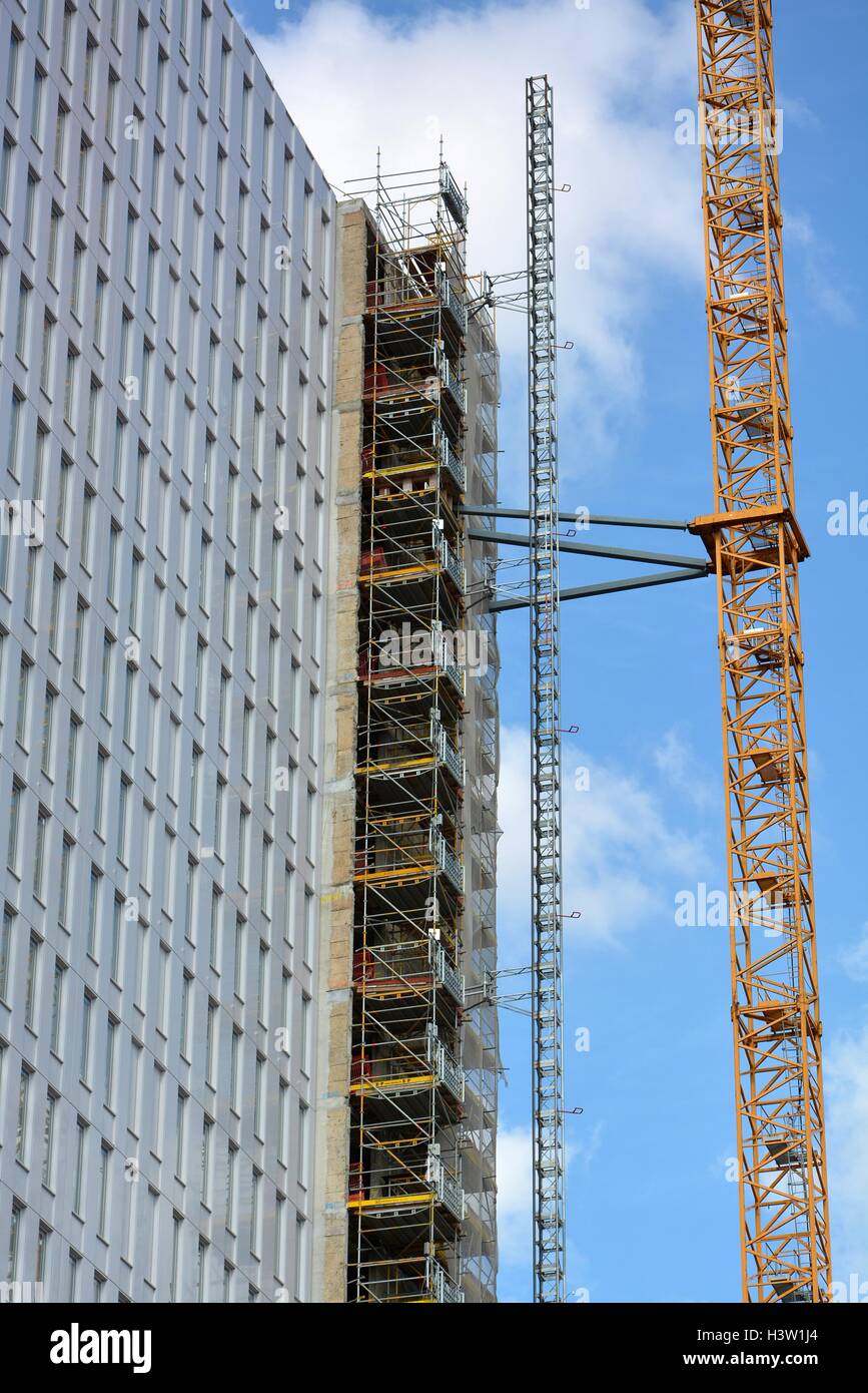 Construction site with industrial equipment, tools and materials for ...