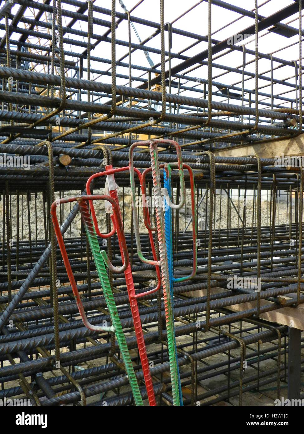 Construction site with industrial equipment, tools and materials for ...