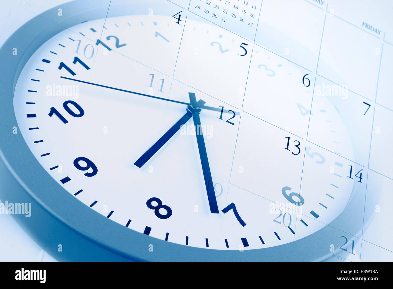 Clock face and calendar composite Stock Photo - Alamy