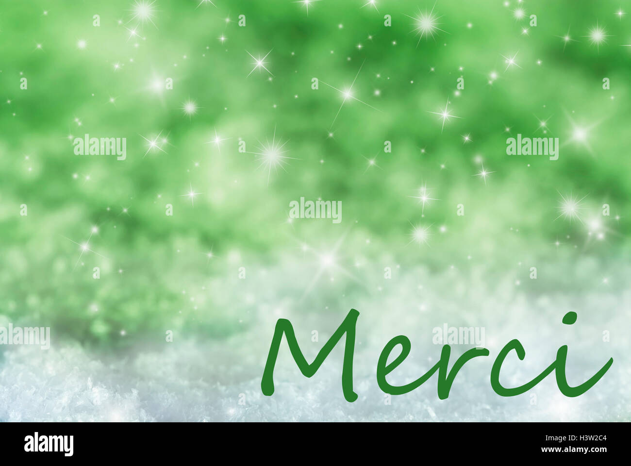 Green natural card merci means hi-res stock photography and images - Alamy