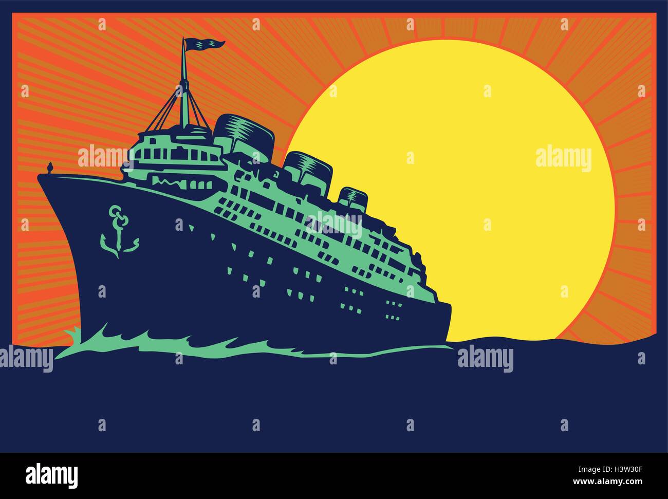 Vintage ship poster hi-res stock photography and images - Alamy