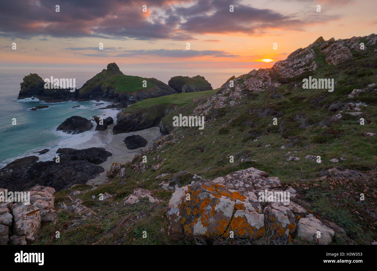 Kynance sunset hi-res stock photography and images - Alamy