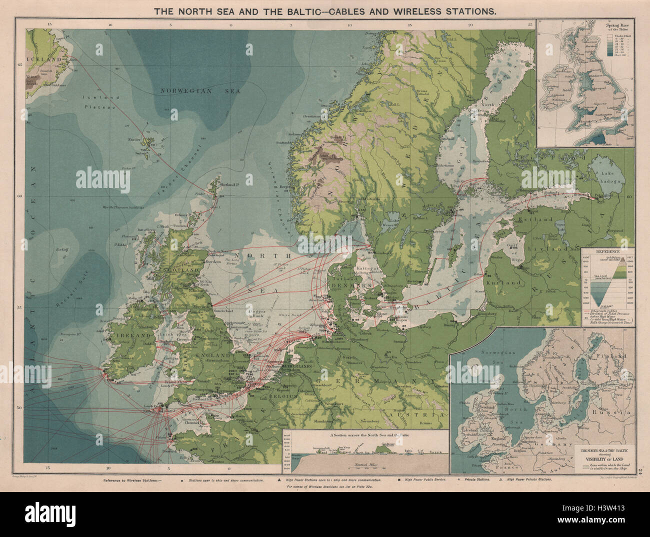 North Sea & Baltic. Cables & Wireless Stations Land visibility Section ...