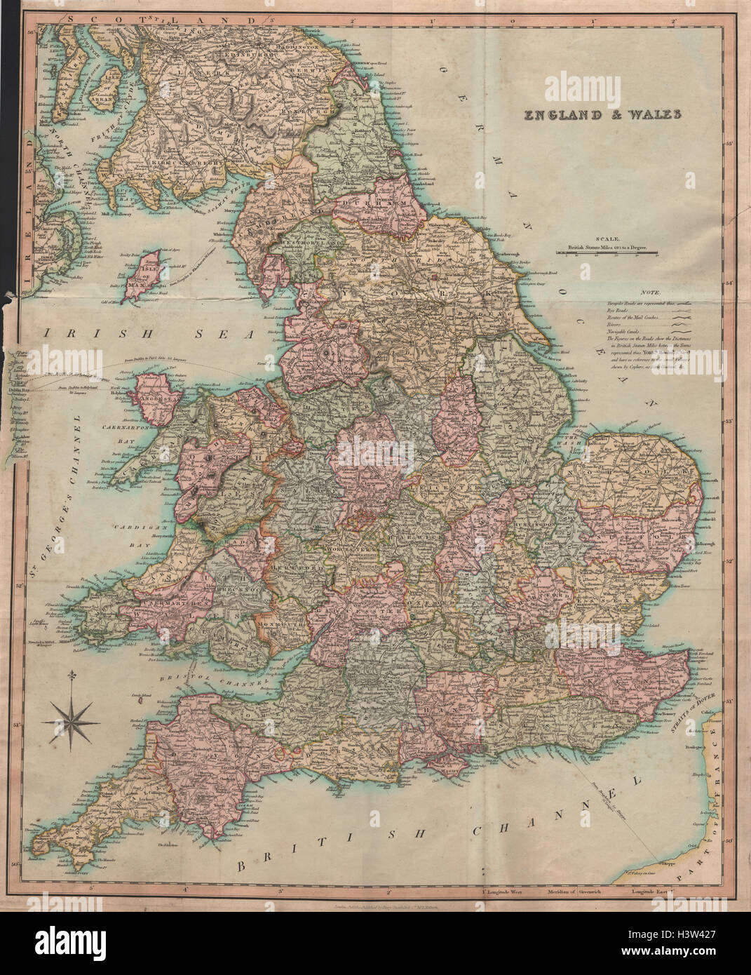 Antique map of england hi-res stock photography and images - Alamy