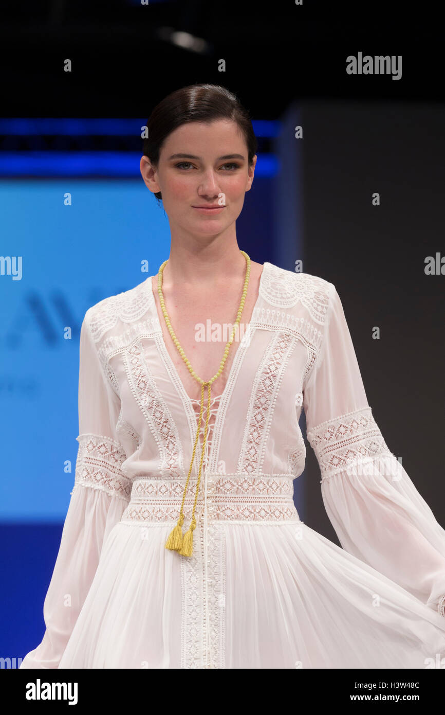 New York, NY USA - October 9, 2016: Model walks runway for Israeli ...