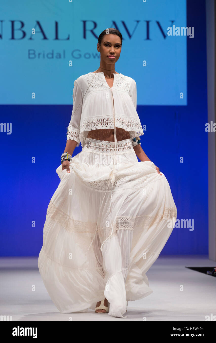 New York, NY USA - October 9, 2016: Model walks runway for Israeli ...