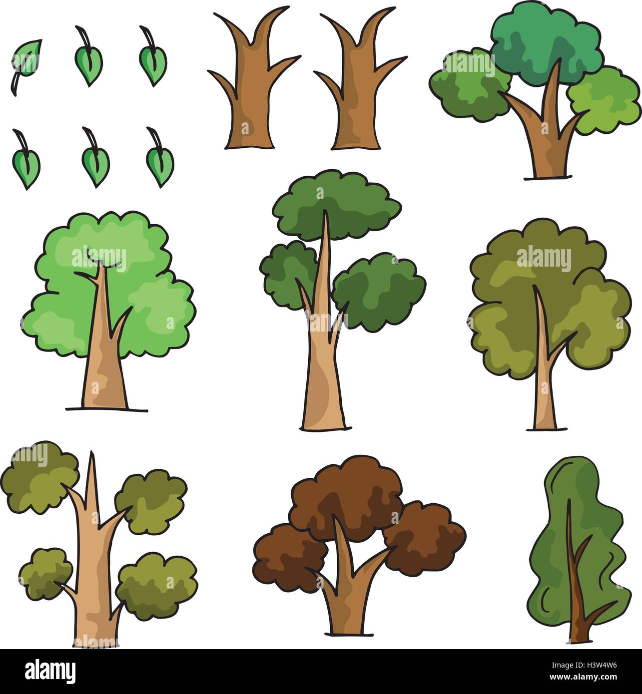 Doodle of tree cartoon style Stock Vector Image & Art - Alamy