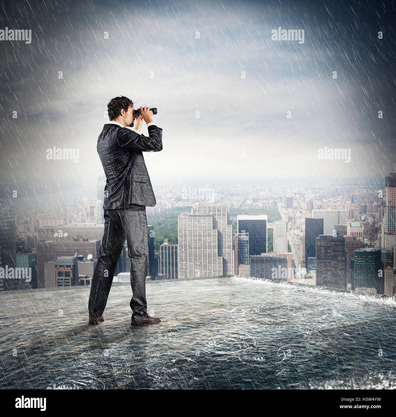 Businessman looking to the future Stock Photo - Alamy