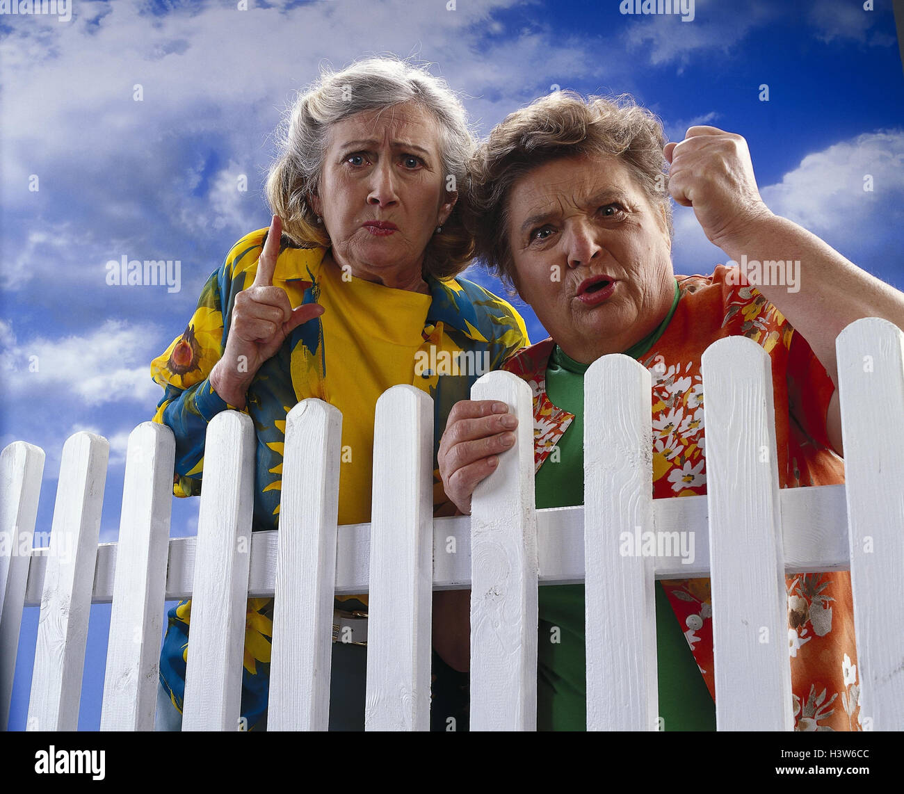 Garden fence, seniors, gesture, get angry, senior citizens, senior ...