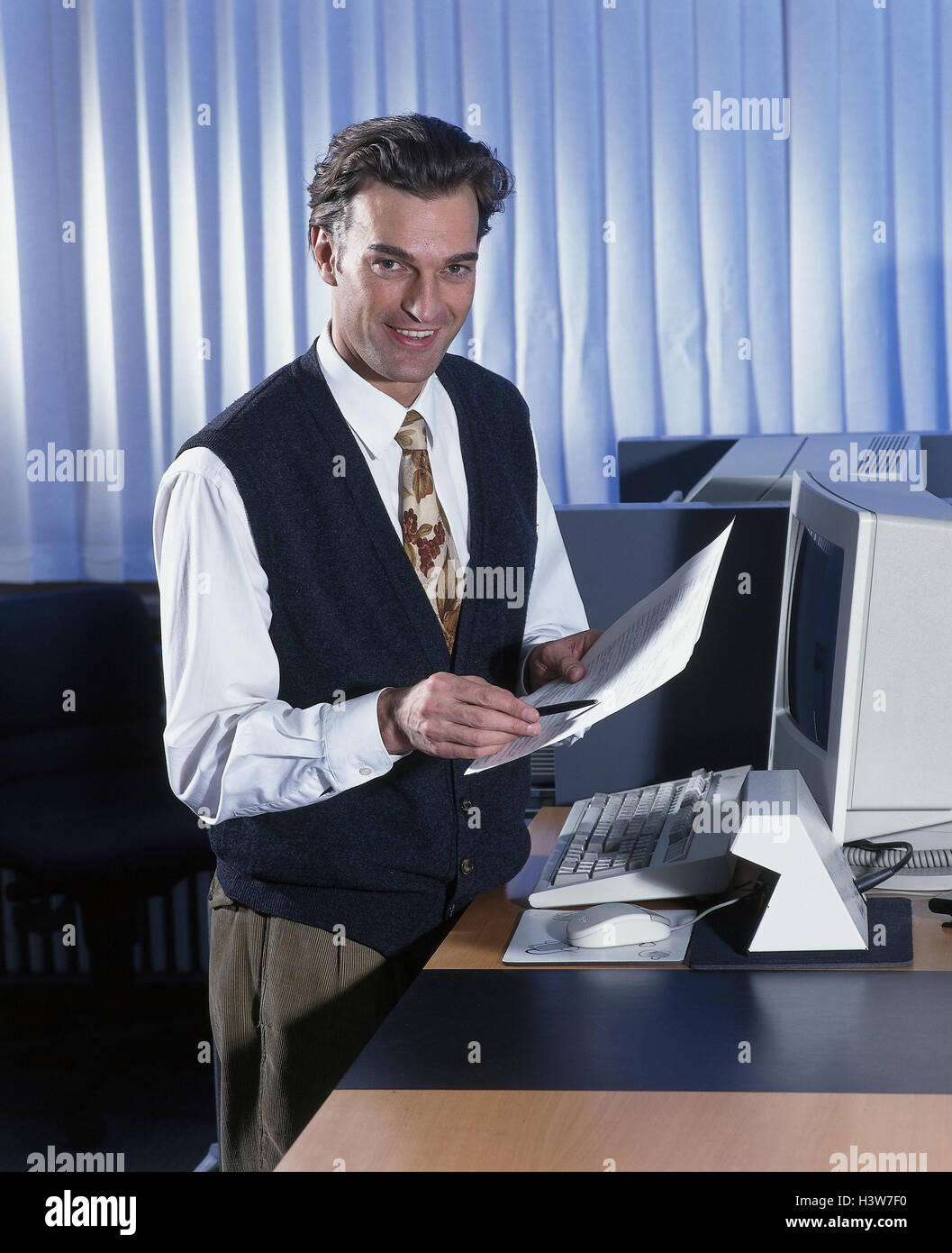 Cashier, computers bank, office, clerk, office worker, work, work, look ...
