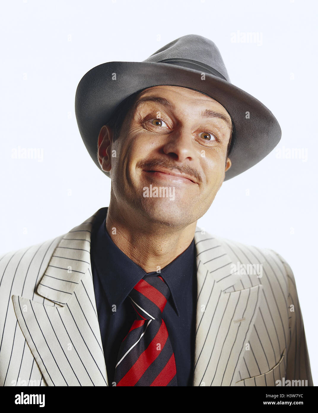 Man, suit, care, facial play, grin, portrait, Men, studio, cut out ...