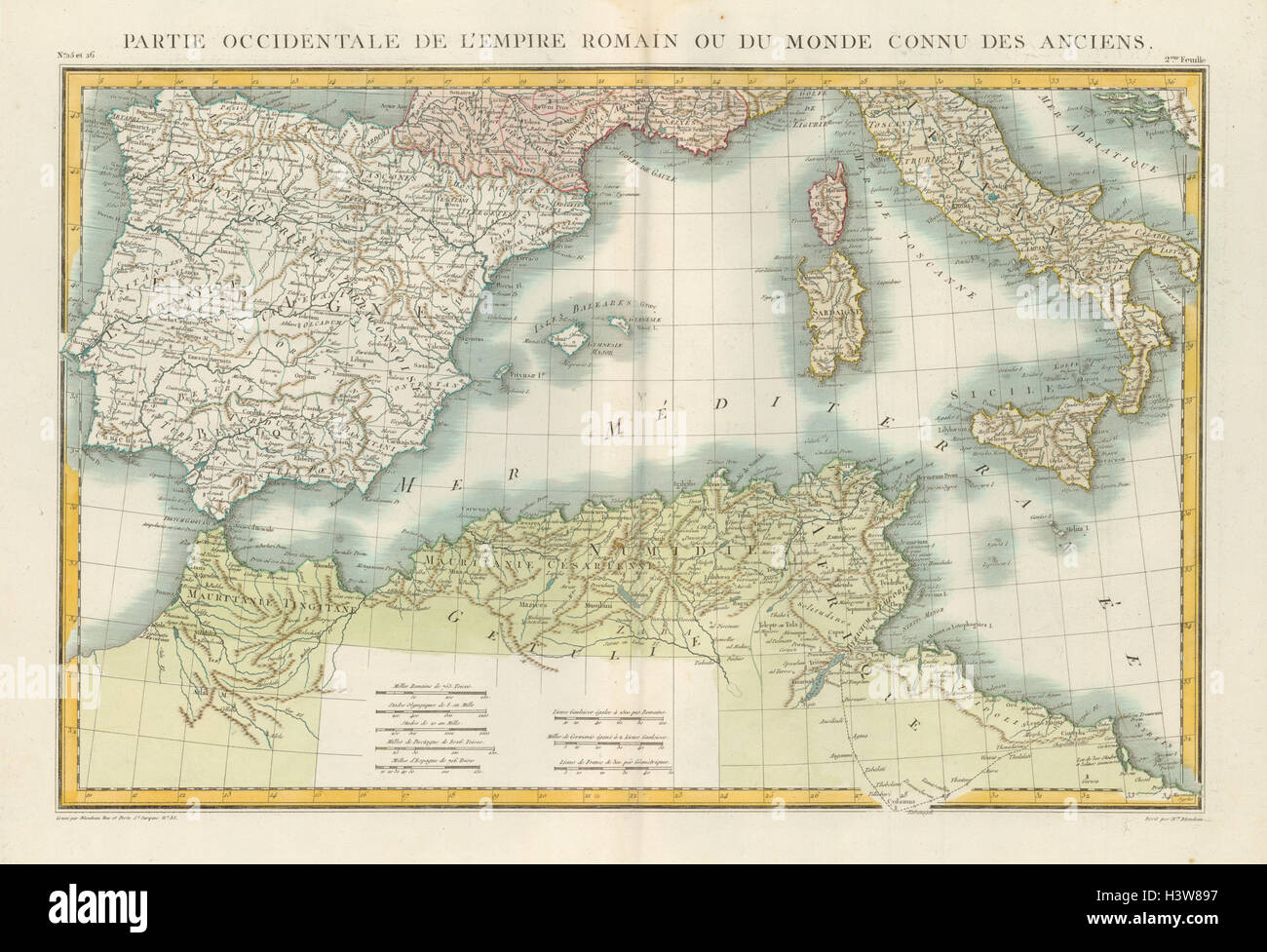 Old western mediterranean map hi-res stock photography and images - Alamy