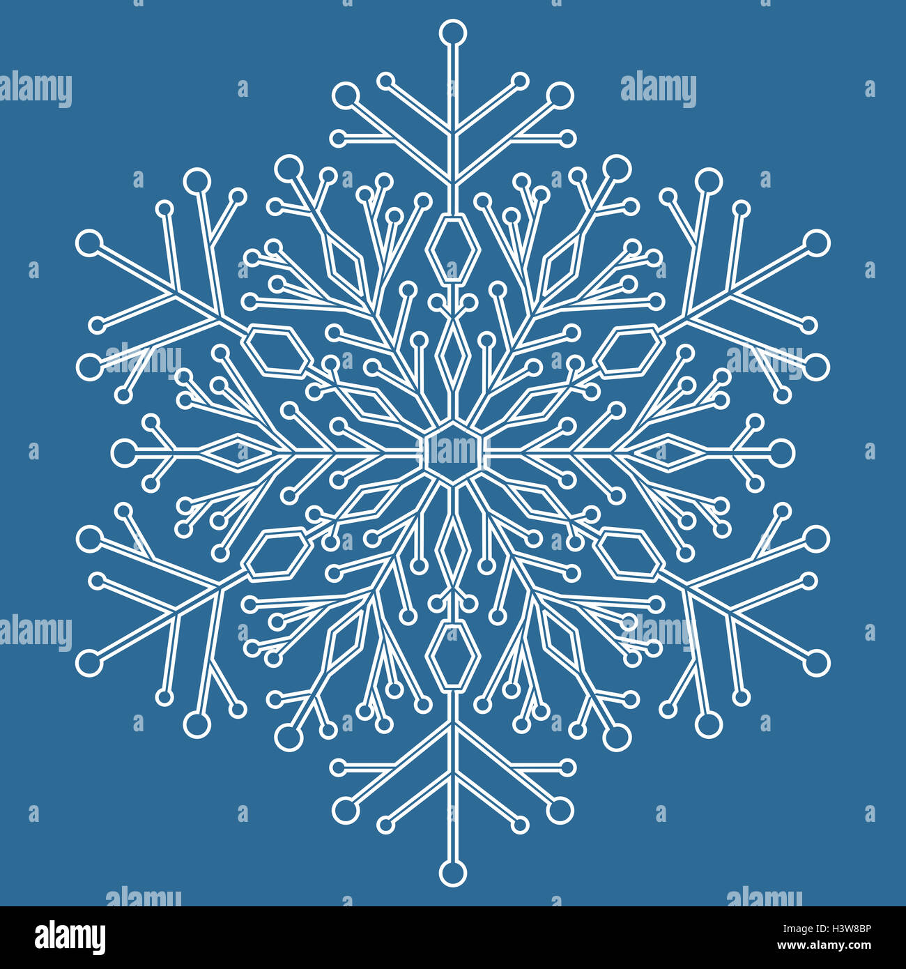Pretty Round Snowflake Stock Photo - Alamy