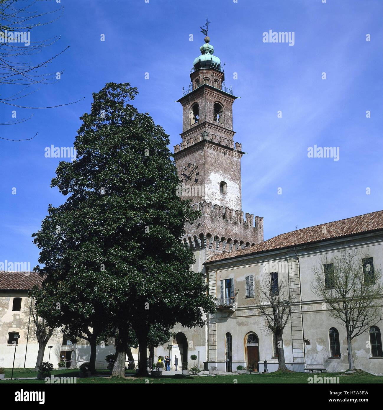 Italy, Lombardy, province Pavia, Vigevano, "Torre del Bramante", town ...