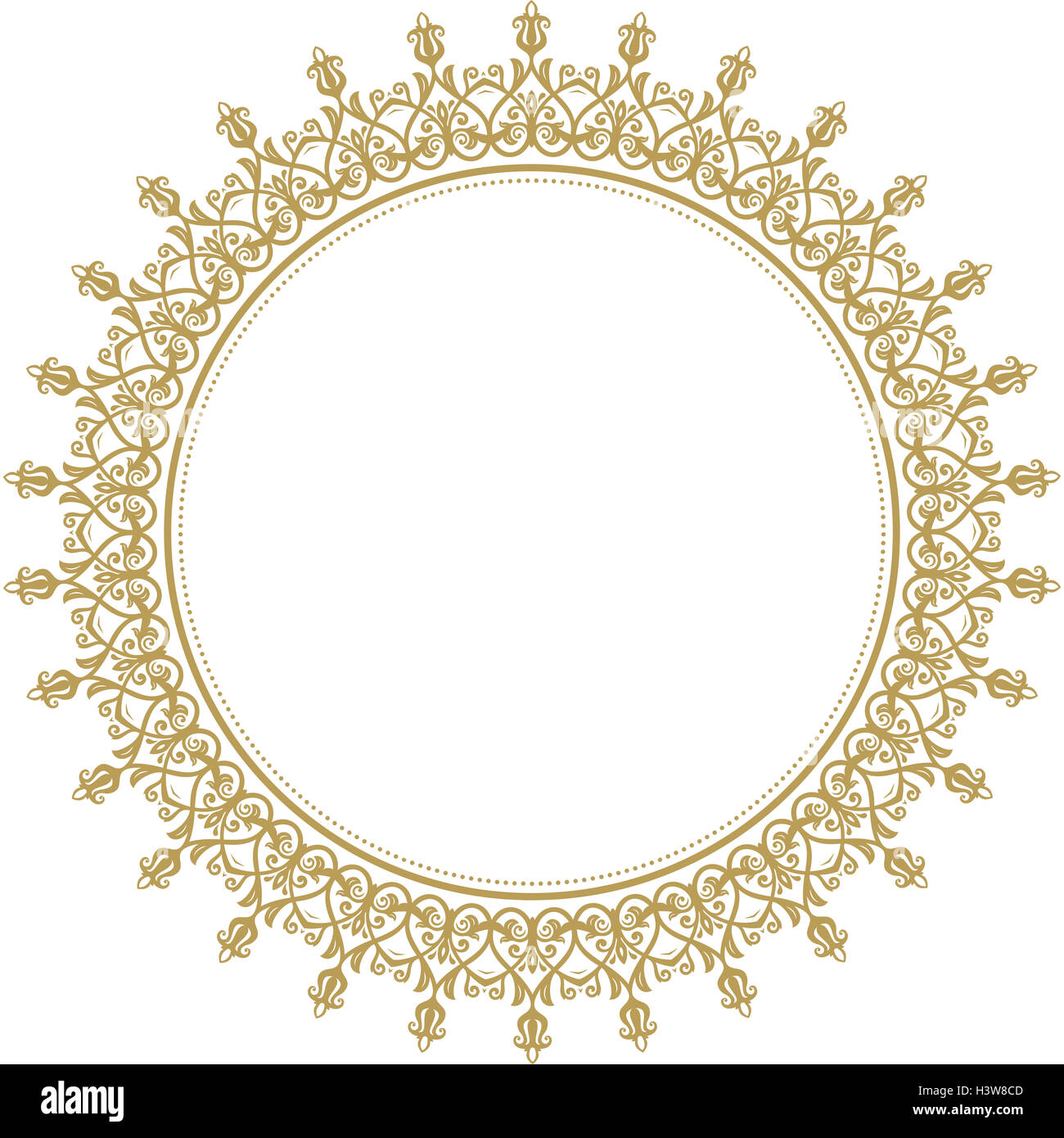 Floral Modern Round Frame Stock Photo - Alamy