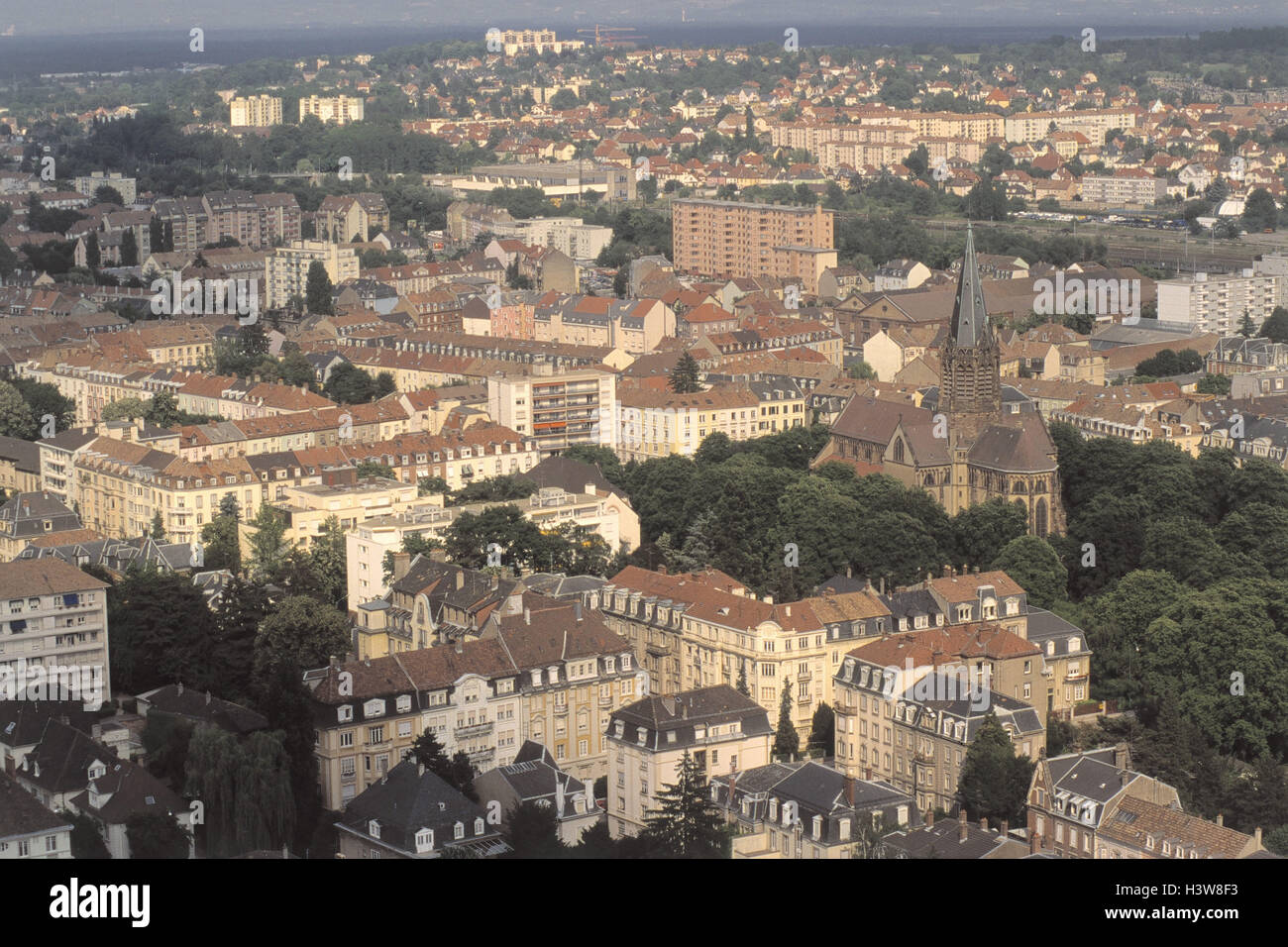 France, Alsace, Mulhouse, town overview, Europe, department Haut-Rhin ...