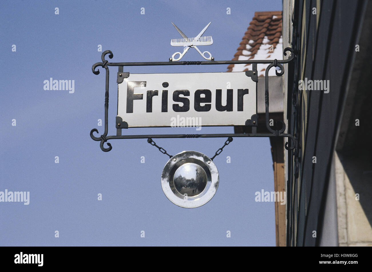 Company plaque, "hairdresser", sign, guild figure, figure, signboard ...