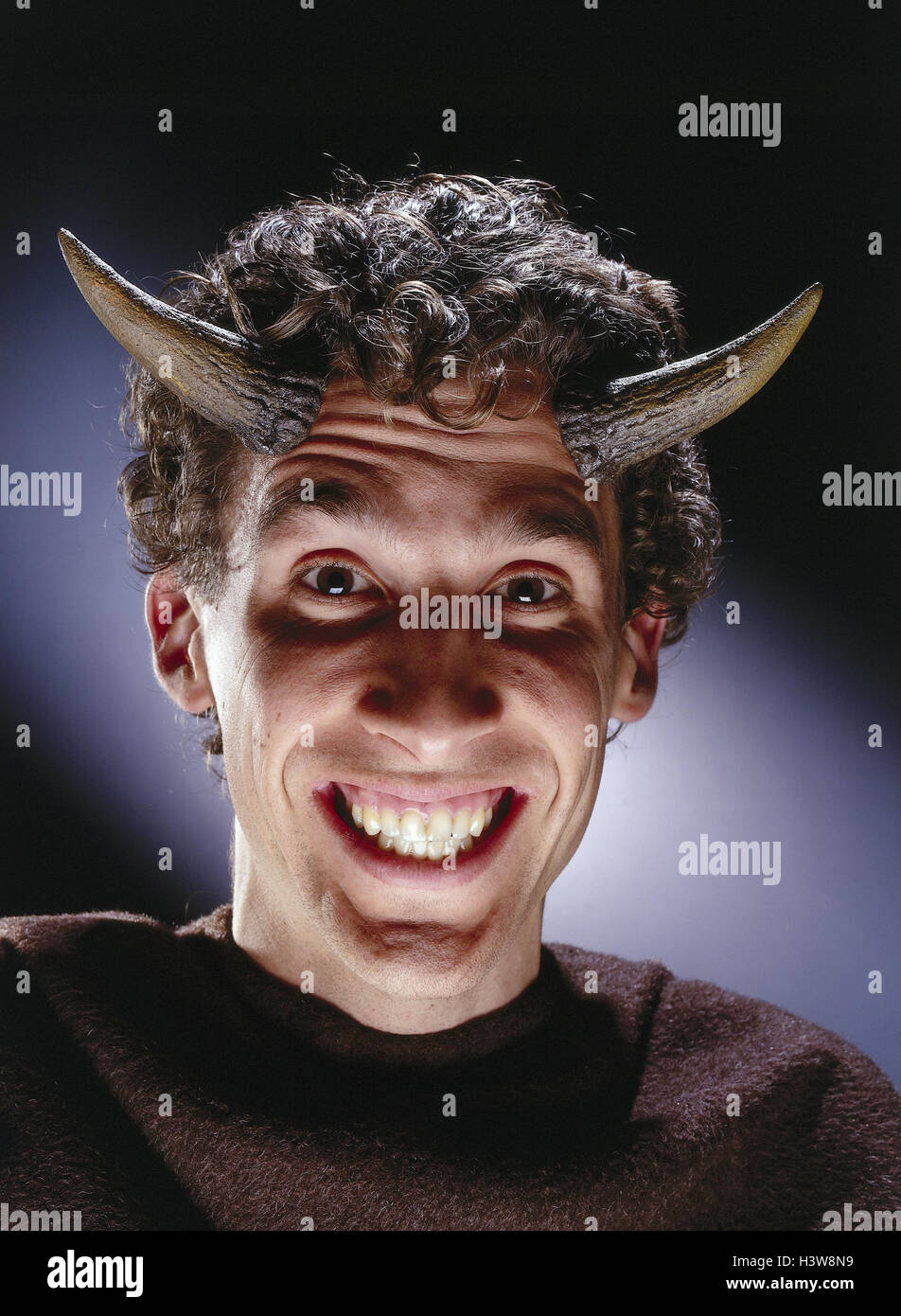 Man, lining, devil, facial play, portrait, costume, costuming, carnival ...