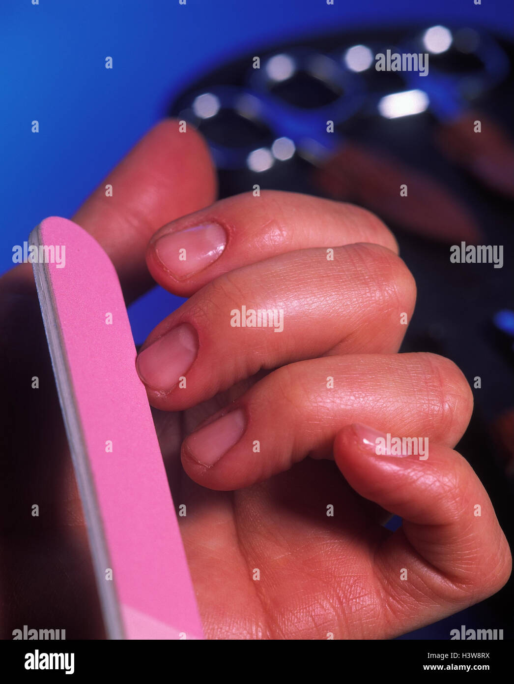 Cosmetics, nail care, woman, detail, hand, fingernails, polish ...