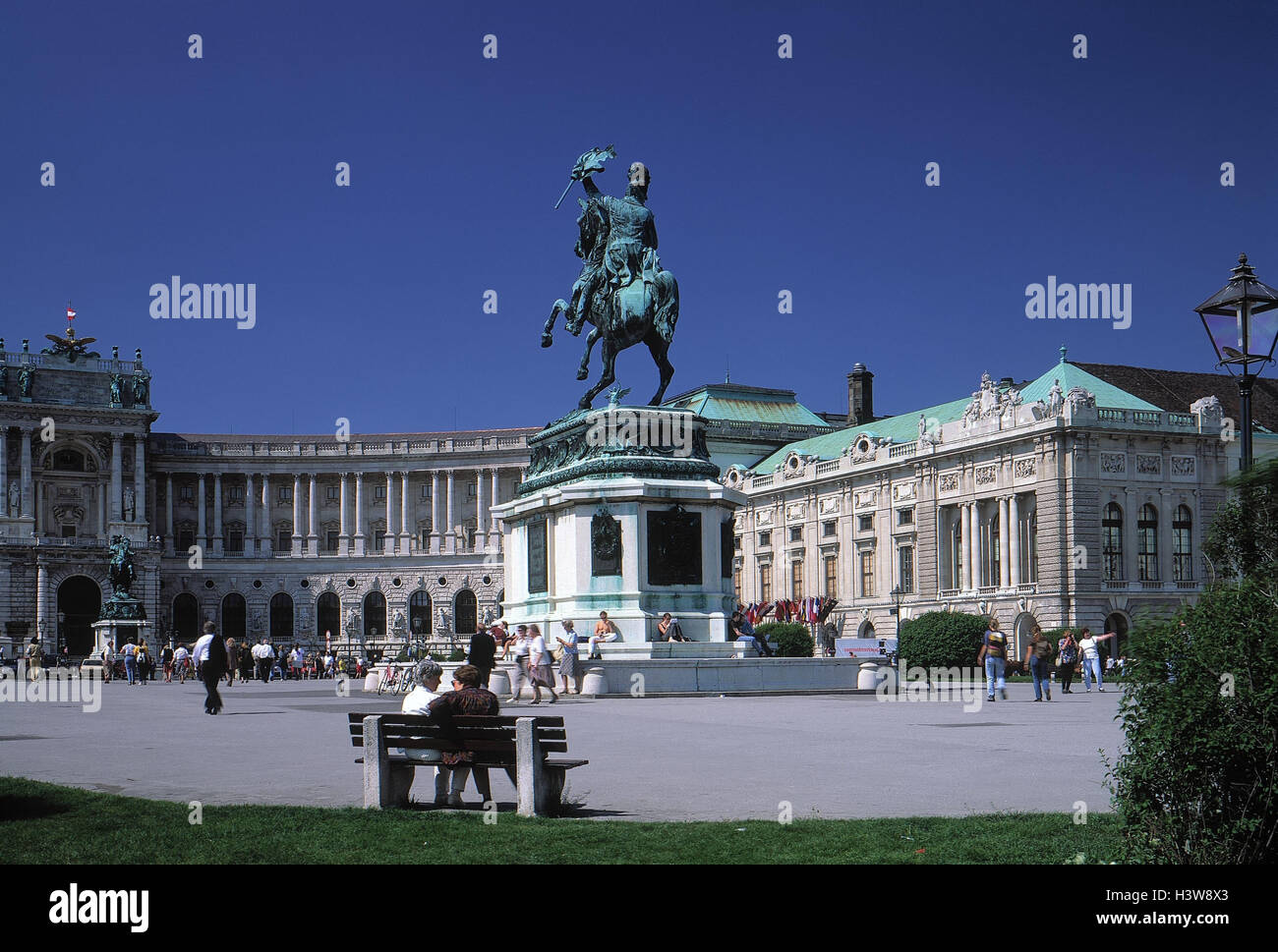 Austria, Vienna, heroic space, new castle, equestrian statue, Europe ...