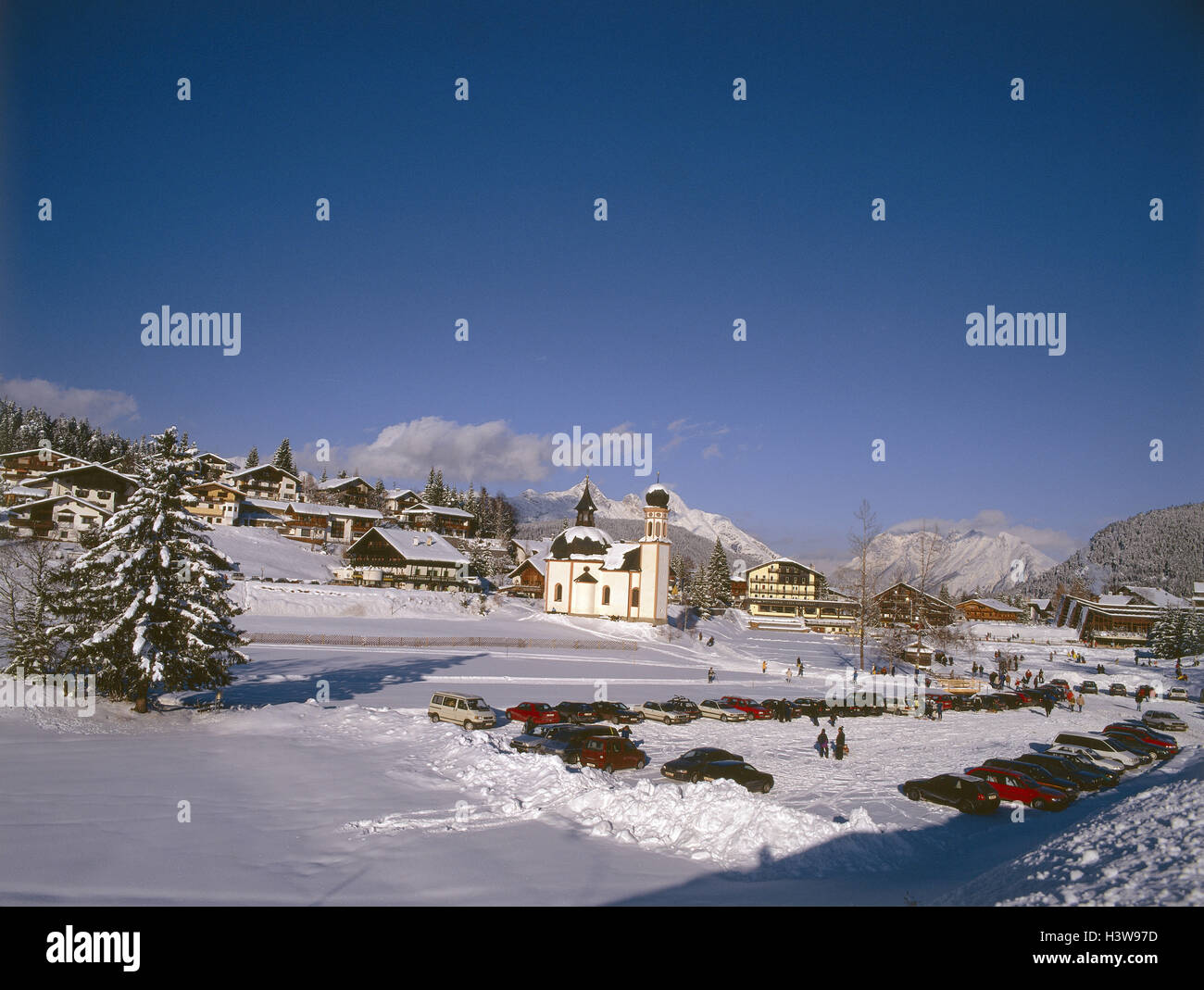 Austria, Tyrol, sea field, local view, Seekirchl, winter, Europe ...