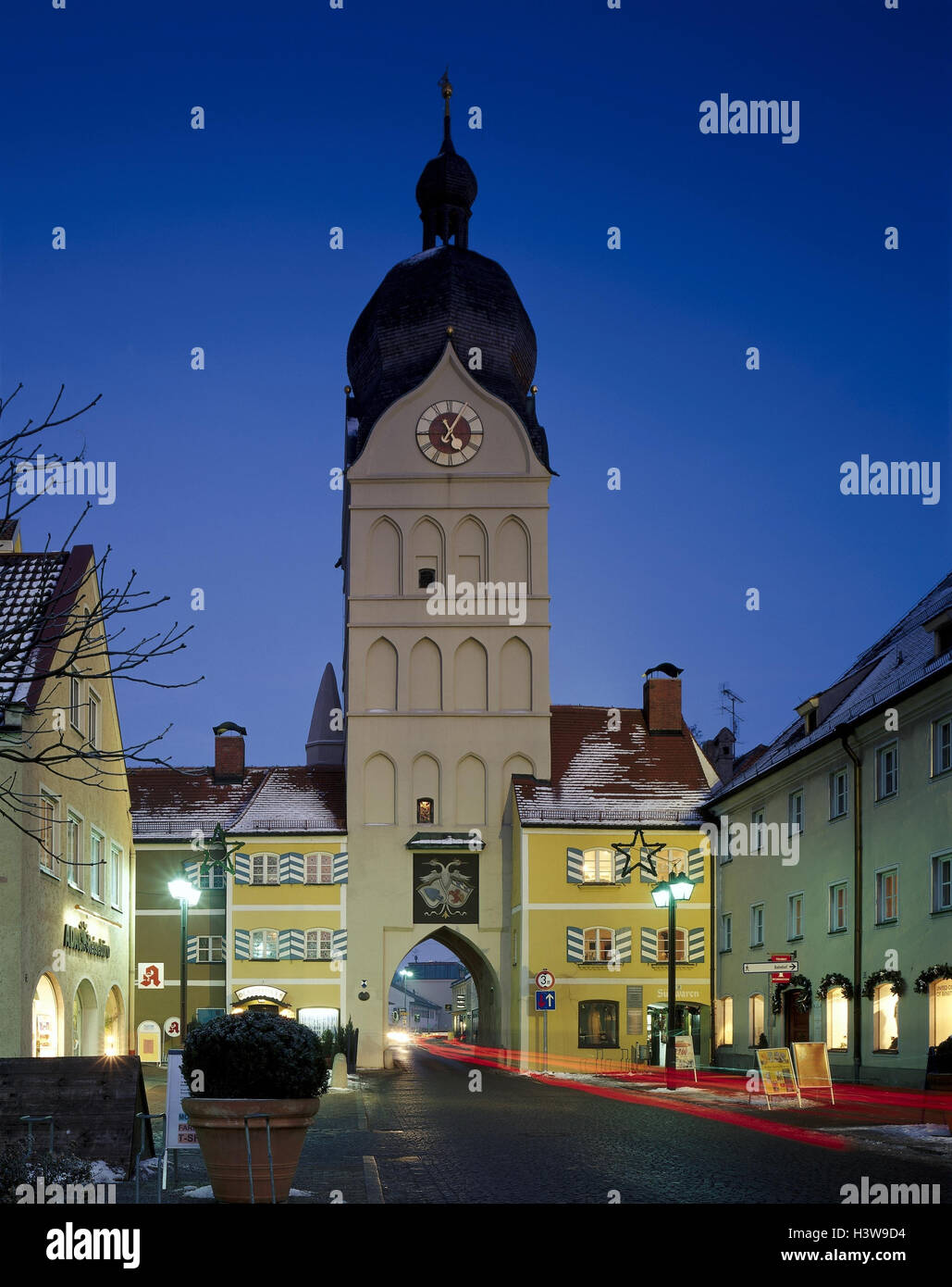 Germany, Bavaria, Erding, town goal, evening, outside, Upper Bavaria ...