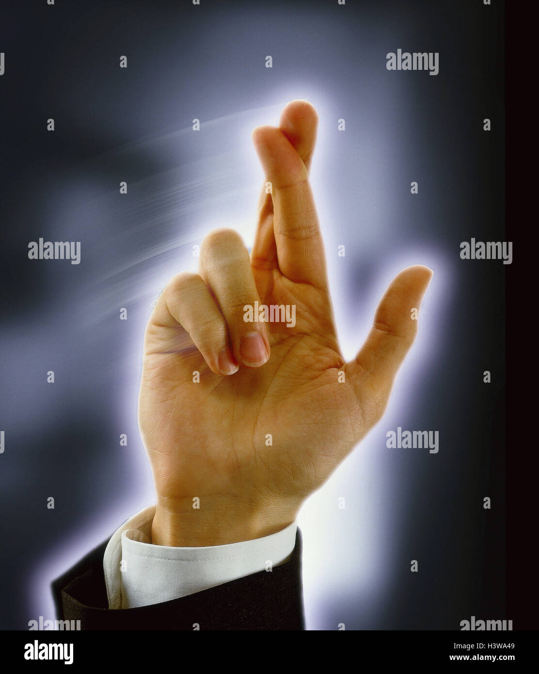 Man, detail, hand, gesture, finger, cross lie, perjury, cut out ...